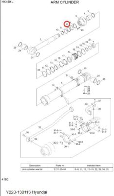 China Y220-130113 Y220130113 HYUNDAI HCE Seal Rod Fits HX480 L R450LC7 R480LC9 R520LC-9S for sale