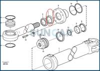 China VOE4784045 VOE 4784045 4784045 Piston Rod Seal For Cylinder SUNCARSUNCARVOLVO L150D L110E for sale