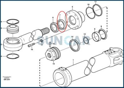 China VOE4784045 VOE 4784045 4784045 Piston Rod Seal For Cylinder SUNCARSUNCARVOLVO L150D L110E for sale