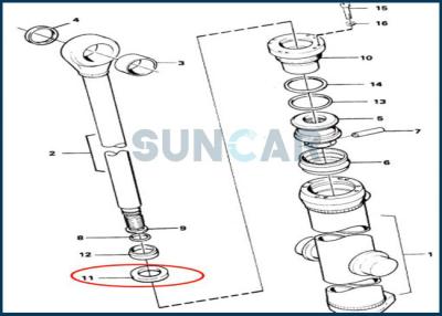 China VOE4833157 Piston Rod Seal For Hydraulic Cylinder SUNCARSUNCARVOLVO L160 L120 L A40D A35D A40 for sale