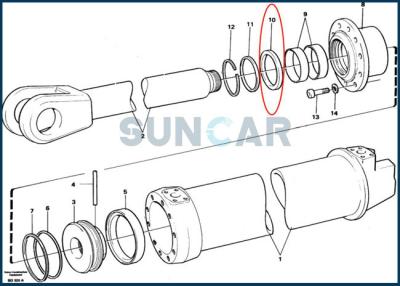 China VOE4833156 4833156 Piston Rod Seal For SUNCARSUNCARVOLVO L160 Lift Cylinder A30C Hoist Cylinder for sale