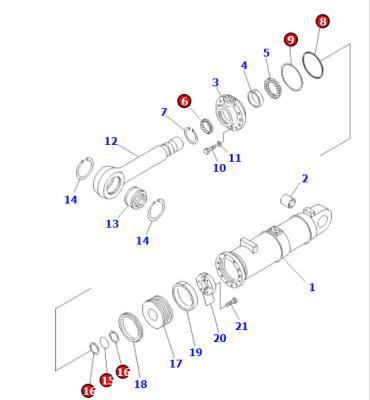China 707-01-02040 7070102040 Tilt And Pitch Cylinder Seal Kit For KOMATSU WD600-1 for sale