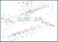 China 707-99-53160 7079953160 Steering Cylinder Service Kit Fits KOMATSU WD600-3 for sale