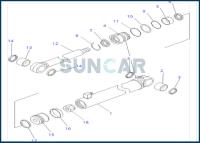 China 23E-63-42101 23E6342101 Cylinder Seal Kit For Blade Side Shift GD305A-1 GD405A-2S for sale