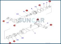 China 233-63-86300 2336386300 Front Blade Lift Cylinder Seal Kit For GD405A KOMATSU for sale
