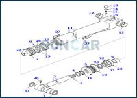 China 707-98-62100 7079862100 Ripper Lift Cylinder Service Kit Komatsu Parts For Bulldozer D135A for sale