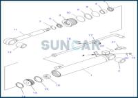 China 707-98-23080 7079823080 Cylinder Service Kit Fits KOMATSU Bulldozers D31P-20 D31E-20 for sale