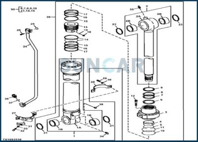 China AT383285 Thumb Cylinder Service Kit For DEERE 300GLC 240DLC for sale