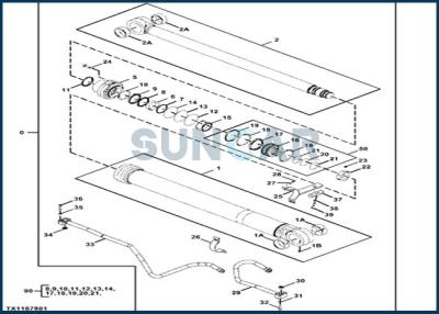 China FYA00006594 Excavator Arm Cylinder Service Kit For DEERE 300GLC for sale