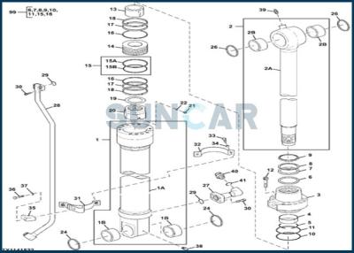 China FYA00001401 Bucket Cylinder Seal Repair Kit For DEERE 350GLC 3754D for sale