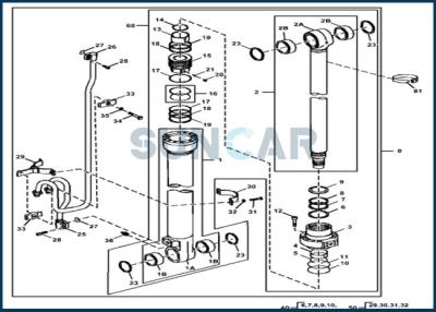 China 4662891 Boom Cylinder Service Kit For DEERE 160DLC 180GLC 160GLC for sale