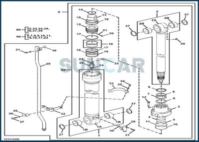 China DEERE-4654422 Arm Hydraulic Cylinder Seal Repair Kits for DEERE 220DW for sale
