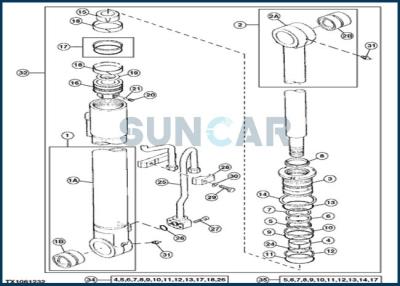China DEERE-4369764 Boom Cylinder Service Kits for Excavator DEERE 290D for sale