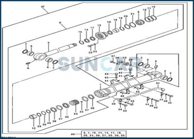 China 4640108 DEERE Bucket Cylinder Service Kit for Excavator 370C 3554 for sale