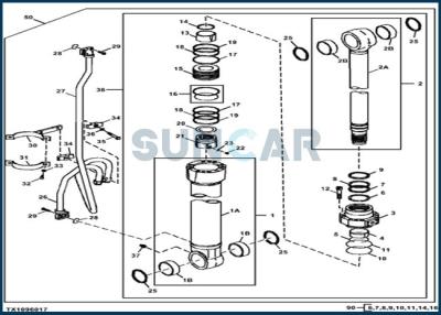 China 4S00783 DEERE Boom Cylinder Seal Repair Kits fits 380GLC 350GLC for sale