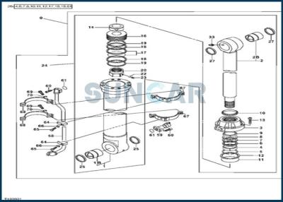 China AT314427 Bucket Cylinder Service Kit fits for DEERE 450LC for sale