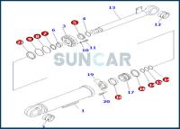 China 707-99-H0P03 70799H0P03 KOMATSU Dump Culinder Service Kit fits Compactors WF450 for sale