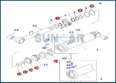 China 707-99-75450 7079975450 Lift Dump Cylinder Service Kit for WA500-3LK WA600-3 for sale