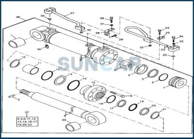 China AT196477 Boom Cylinder Service Kit fits DEERE Excavator 490 for sale