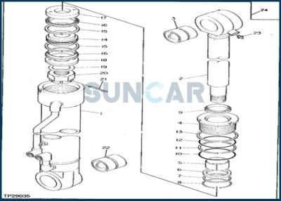China 0265107  Seal Kit For Deere Excavator Right/Left Starbilizer Cylinder 495D 595 for sale