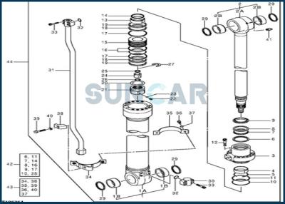 China DEERE 4364916 Super Long Front Arm Cylinder Seal Kit for 200CLC 200LC for sale