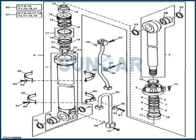China DEERE 4438679 Arm Cylinder Seal Kit for Excavator 450LC 450CLC for sale