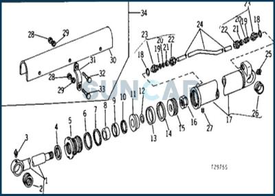 China DEERE AR105312 Excavator Bucket Cylinder Seal Kit fits 690 690B 693B for sale
