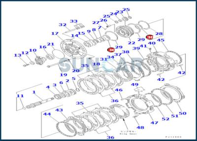 China 175-15-69230 1751569230 Gearbox Seal Ring Fits D85A-21 D85A-12 KOMATSU for sale