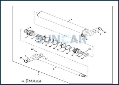 China FYD00000074 Boom Swing Cylinder Seal Repair Kit For DEERE 50D 50G for sale