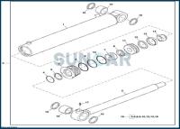 China FYD00003973 DEERE Boom Swing Cylinder Service Kit For Excavtor 60D for sale