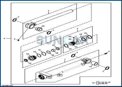 China 4614062 Blade Angle Hydraulic Cylinder Seal Kit Fits DEERE 60D 60G for sale