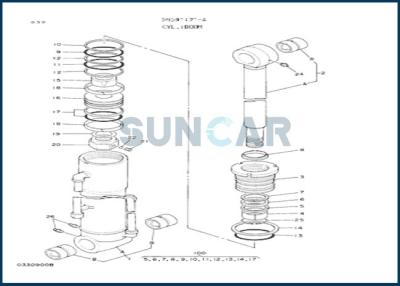 China 4217002 HITACHI Boom Cylinder Seal Repair Kits Fits EX60 EX60WD EX60G for sale