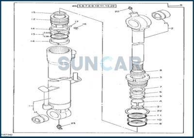 China 4217004 DEERE Buckert Cylinder Seal Repair Kit Fits 70D Excavators for sale