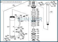 China 4464984 DEERE Boom Cylinder Seal Repair Kit For Excavators 75C 80C for sale