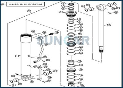 China 4464984 DEERE Boom Cylinder Seal Repair Kit For Excavators 75C 80C for sale
