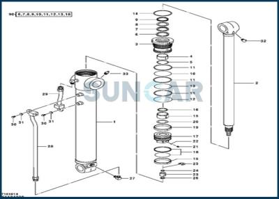 China 4415584 DEERE Arm Cylinder Seal Repair Kits Fits  80 80C Excavator for sale