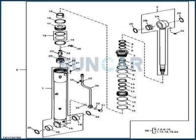 China 4696459 DEERE Swing Cylinder Seal Repair Kit Fits Excavator 85D 85G for sale
