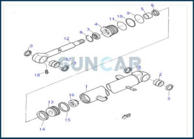 China 878000203 Bucket Arm Cylinder Service Kit For KOMATSU PC10-7 Excavator for sale