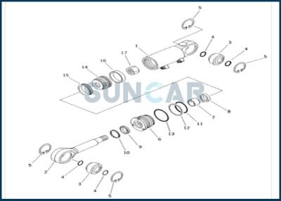 China 707-98-23100 7079823100 Blade Tilt Cyllinder Service Kit Fits PC15-3 PC25R-8 for sale