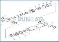 China 878000392 Boom Swing Cylinder Service Kit For PC20-7 PC10-7 Excavators for sale
