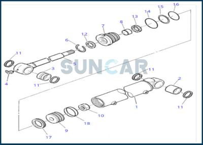 China 878000392 Boom Swing Cylinder Service Kit For PC20-7 PC10-7 Excavators for sale