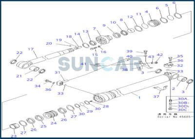 China 707-99-44230 7079944230 Arm Cylinder Seal Kit For PC100-6 KOMATSU for sale