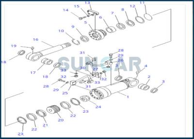 China 707-99-44300 7079944300 Blade Cylinder Service Kit Fits PC130-6 KOMATSU for sale