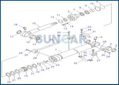 China 707-98-27620 7079827620 Bucket Cylinder Service Kit For PC100-6 PW128UU-1 for sale