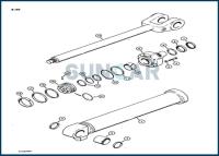 China G110526 Bucket Cylinder Seal Repair Kit Fits Excavator CNH 621 821 for sale