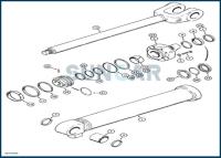 China 1986920C2 Hydraulic Repair Kit for CNH Wheel Loader Lift Cylinder 921 921B 921C for sale