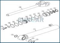 China 360979A1 CNH Loader Lift Bucket Cylinder Seal Kit fits 521E 521D for sale