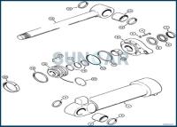 China 1543309C1 Bucket Cylinder Seal Repair Kit fits 821B 821C CNH for sale