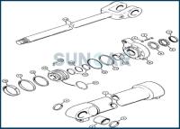 China 1986823C2 Loader Lift Cylinder Seal Repair Kit fits CNH 821B 821C for sale