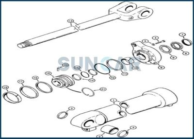 China 1986823C2 Loader Lift Cylinder Seal Repair Kit fits CNH 821B 821C for sale